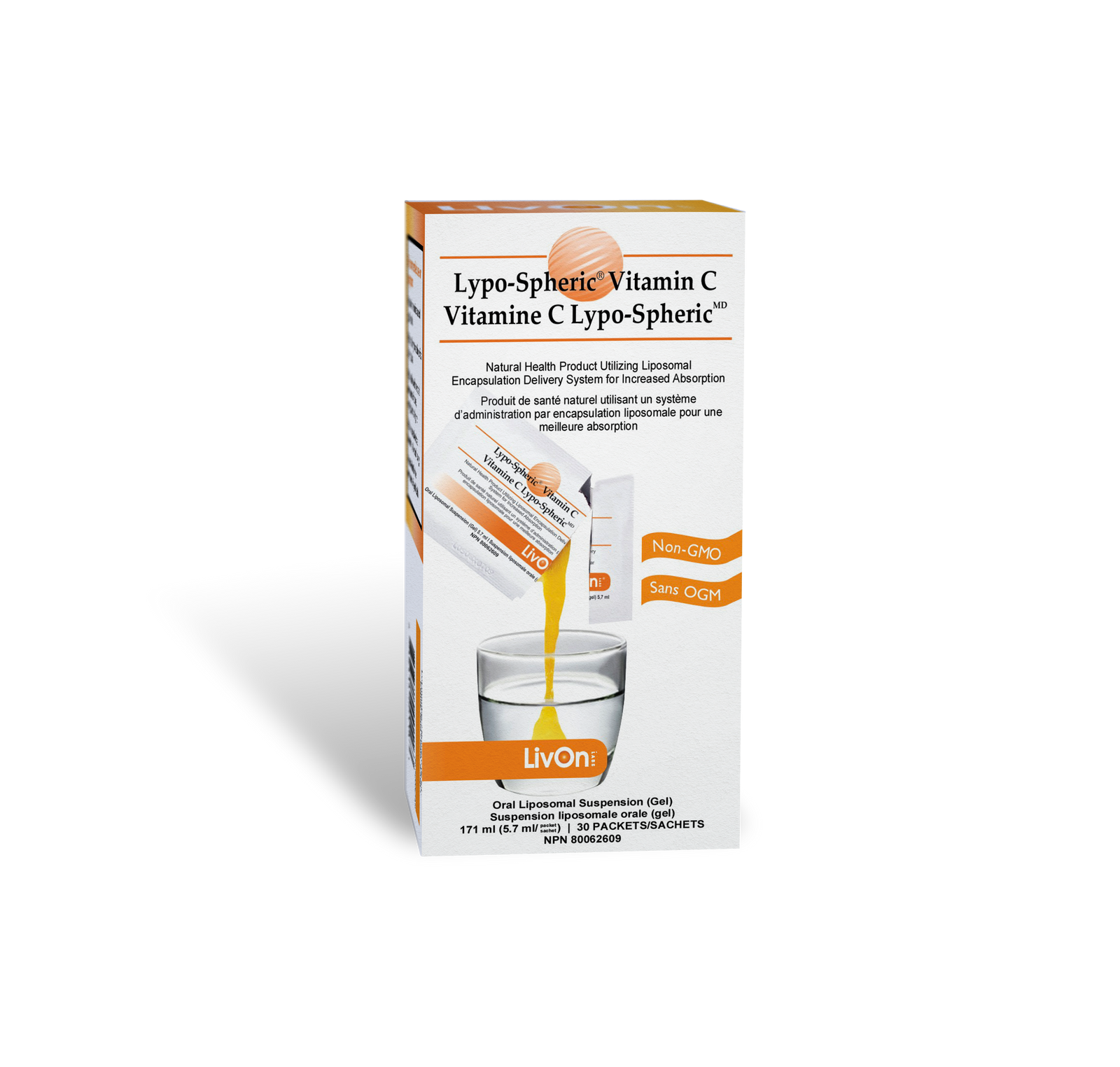Buy LivOn Labs Lypo-Spheric Vitamin C 5.7 mL (30 Sachets) for $64.99 CAD - Vitasave